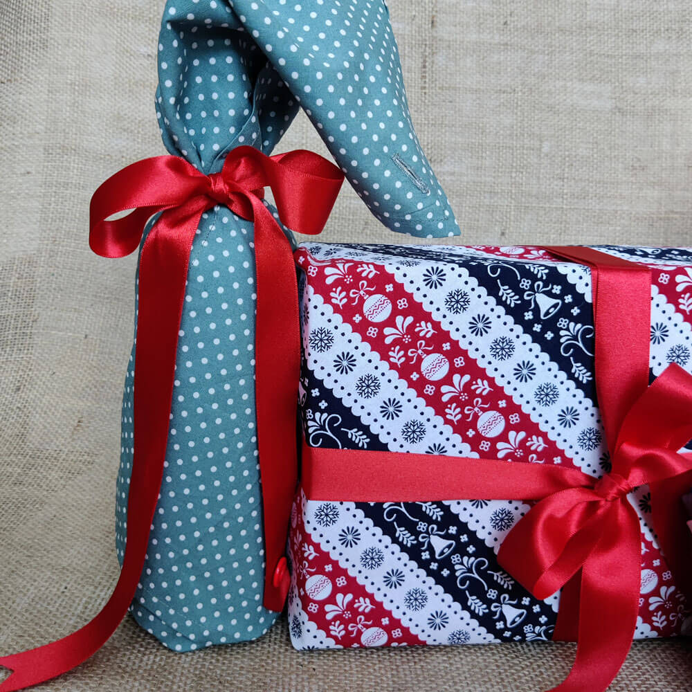 Reusable Fabric Gift Wrap with Ribbon | Alternative to Wrapping Paper